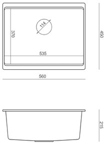 QUADRON Bílý kuchyňský granitový dřez Logan 100, jednokomorový k instalaci pod kuchyňskou desku.