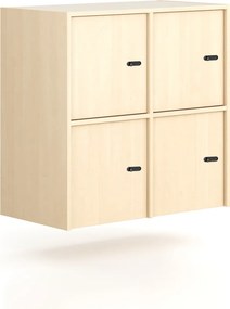 Nástavba pro skříně FRAME, 4x dveře, 872 x 450 x 854 mm, mechanický zámek, bříza