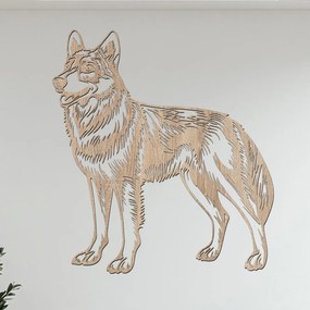 dřevo života Dřevěný obraz psa Československý vlčák Zvolte rozměr (cm): 36x40, Zvolte barvu dekoru: Dub Sonoma