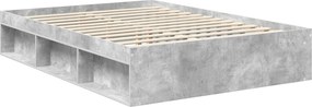Rám postele s čelo Beton 140 x 200 cm Masivní borové dřevo 3411739