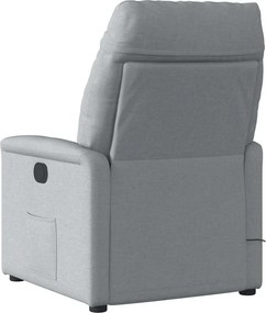 Elektrické masážní polohovací křeslo světle šedé textil 3303022