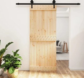 vidaXL Posuvné dveře s kováním 85 x 210 cm masivní borové dřevo [3203232]