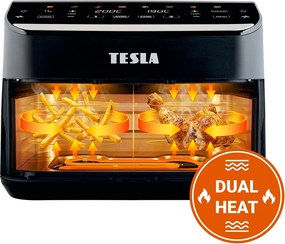 TESLA AirCook DualHeat QD464 XXL - multifunkční duální digitální horkovzdušná fritéza