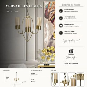 Závěsný lustr Versailles 60 cm zlatý