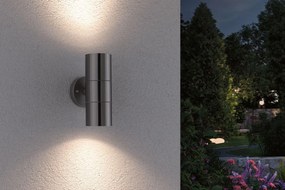 P 94331 Venkovní nástěnné svítidlo Flame IP44 max. 2x35W GU10 ocel kartáčovaný 230V - PAULMANN