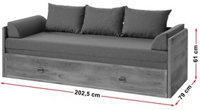 Rozkládací postel 80 až 160 cm BRW INDIANA JLOZ 80/160 (Dub sutter). 798139