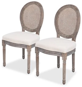 Jídelní židle 2 ks krémové textil,  244089