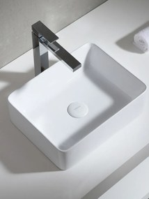 UPTrend Obdélníkové keramické umyvadlo na desku ROMA TR41313, bílá lesk