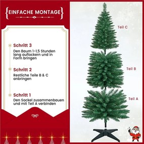 Umělý vánoční stromek Yaheetech – zelená, 183 cm (267793964763)