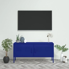 vidaXL TV skříňka námořnicky modrá 105 x 35 x 50 cm ocel