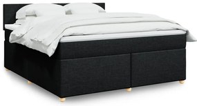 Box spring postel s matrací černá 180x200 cm textil 3289054