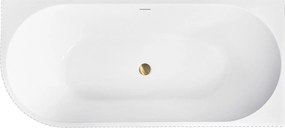 Rea Wenus, akrylová rohová vana 1700x800x575 mm, pravá, bílá s černou odtokovou zátkou, KPL-W6130