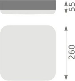 LED svítidlo s pohybovým čidlem LEDVANCE SF Square Slim 26W 3000K 260mm IP65 4099854102950
