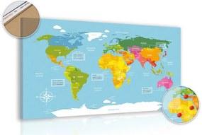 Obraz na korku výjimečná mapa světa