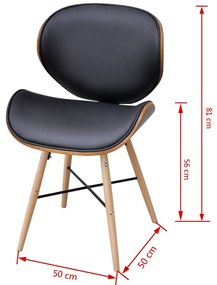 Jídelní židle 4 ks ohýbané dřevo a umělá kůže,  271948