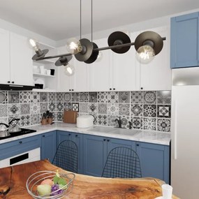 Lustr na lanku TOKEN 6xE27/15W/230V černá