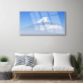 Obraz na skle Hory Mraky Nebe Krajina 120x60 cm