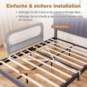 Costway Skládací kolejnice na postel s odnímatelným krytem Oxford a Strap Bed