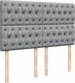 Box spring postel s matrací světle šedá 140 x 190 cm textil 3291282