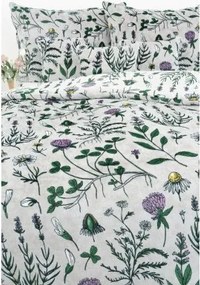 MK Lůžkoviny Francouzské mikroplyšové povlečení Exclusive - Herbář světle šedý 220 × 200 cm, 2ks 70 x 90 cm