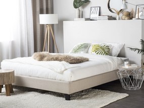 Béžová čalouněná postel 160x200 cm ROANNE Beliani