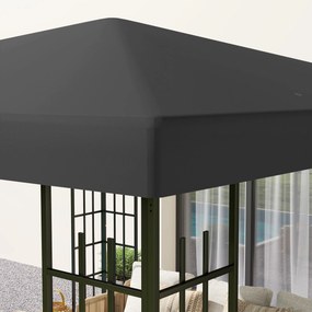 Náhradní střecha Outsunny pro altán 3 x 3 m, vodotěsný altánový stan, náhradní kryt pro zahradní altán, části vyrobené z oxfordské tkaniny, 370 g/m²,…