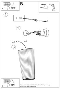 Nástěnné svítidlo Lana, 1x bílé keramické stínidlo