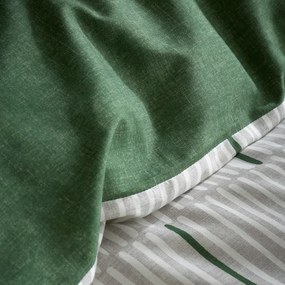 Šedo-zelené bavlněné povlečení na dvoulůžko 200x200 cm Camden Stripe – Content by Terence Conran