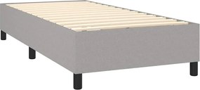 Box spring postel s matrací světle šedá 90x190 cm textil 3128005