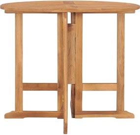 Skládací zahradní jídelní stůl Ø 90 x 75 cm masivní teak 315446