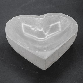 Milujeme Kameny Selenit bílý - mistička - srdce