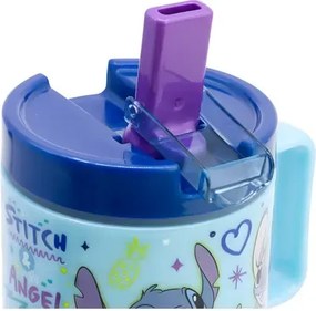 STOR Hrneček plastový s pítkem 530 ml Stitch / Dětský hrnek / Šroubova