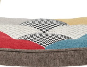Křeslo ušák AK-305B PW2, vícebarevná, látka (68 x 75) cm patchwork