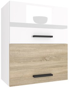 Kuchyňská skříňka Belini horní 60 cm bílý lesk / dub sonoma  INF SGP2-60/1/WT/WDS/0/B1
