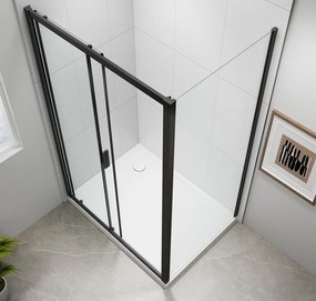 Polysan Easy Black sprchový kout obdélníkový 110 x 70 x 190 cm posuvné černá čiré sklo EL1115B-01