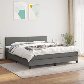 Box spring postel s matrací tmavě šedá 180x200 cm textil,  3139914