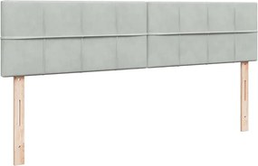Osmanský rám postele s matrací světle šedá 160x200cm samet 3311783