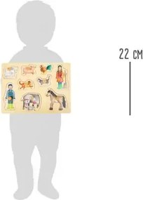 Small Foot Dřevěné puzzle Život na farmě / 9 dílků / od 12 měsíců