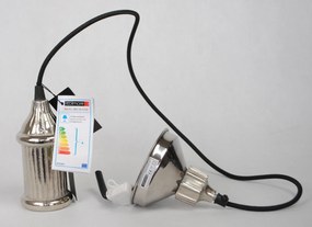 Stříbrné stropní světlo Ribbed - Ø 7*16cm
