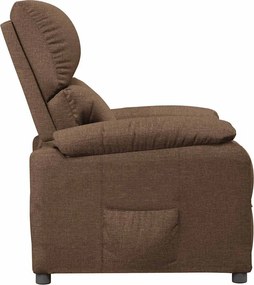 Polohovací křeslo hnědé textil 340179
