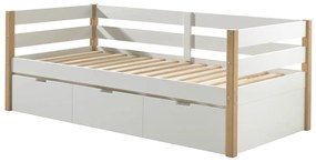 Dětská postel margo 90 x 200 cm se šuplíkem bílá MUZZA
