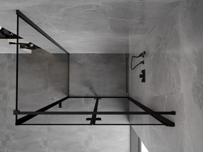 Mexen Mist-F T, 1-křídlý ​​skládací sprchový kout pravý 110 x 100 cm, čiré sklo-černý rám, 8A6T-110-100-70-70-P