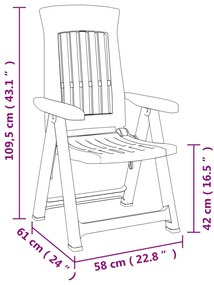 Zahradní polohovací židle 2 ks antracitové PP - Default Title