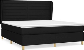 Box spring postel s matrací černá 160x200 cm textil 3128615