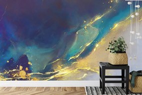 Fototapeta Golden Abstract Elements With Watercolor Texture Hladký vinyl 400x280