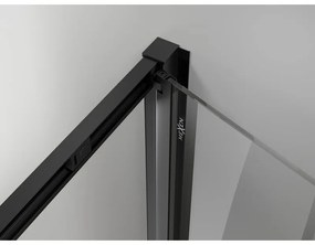 Mexen Exo, sprchový kout se skládacími dveřmi 75 x 95 cm, 6mm čiré sklo, černý profil, 816-075-095-70-00