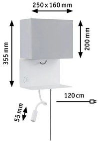 Paulmann 78913 - LED/2,5W + 1xE27/40W Nástěnné svítidlo s USB MERANI 230V