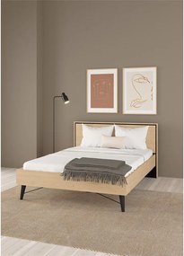 Dvoulůžková postel bez roštu v přírodní barvě 140x200 cm Ry – Tvilum