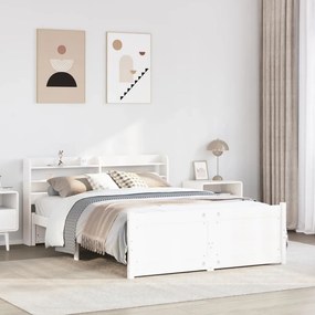 Rám postele s čelem bílý 150x200 cm masivní borovice 3306765