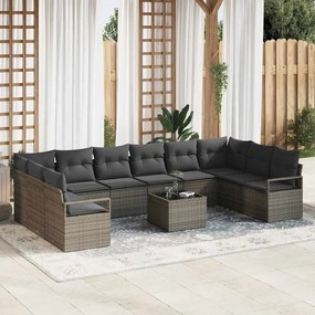 Set pohovek 11 ks Šedá polyratan 3346569